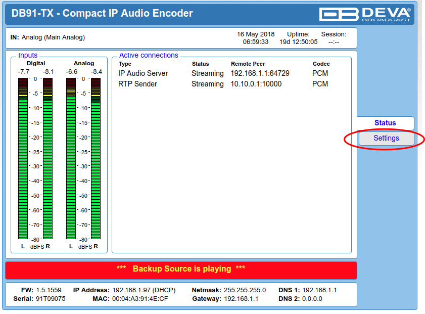 Configurar punto a punto via RTP equipos Deva Broadcast DB91-TX y DB91-RX - lcinternet.es